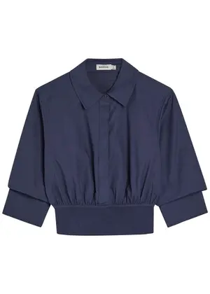 Simkhai Stiles Cotton-poplin Cropped Shirt