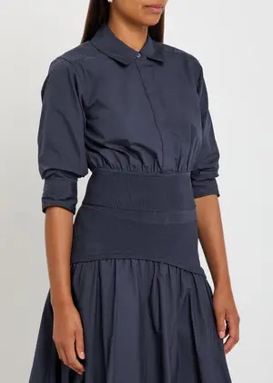 Simkhai Stiles Cotton-poplin Cropped Shirt