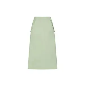 SHIKANZY Ava Mint Linen High Waisted Midi Skirt With Pockets - Green