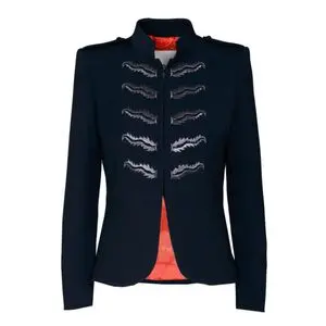 THE EXTREME COLLECTION Navy Blazer With Mandarin Collar Extreme Prive - Blue