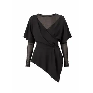 LARISA DRAGNA Kimono Top With Layered Effect - Black