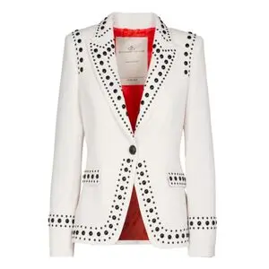 THE EXTREME COLLECTION Neutrals / Blazer With Bold Stud Accents Rock Star - Black