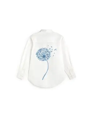 THINKING MU Dandelion Oversize Shirt - White