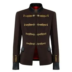 THE EXTREME COLLECTION Military Blazer With Gold Embroidery Nuvola - Brown