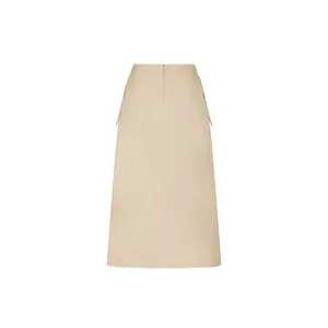 SHIKANZY Ava Linen High-waisted Midi Skirt With Pockets - Beige