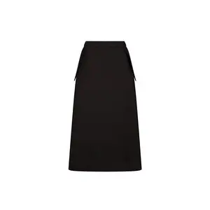 SHIKANZY Ava Linen High Waisted Midi Skirt - Black