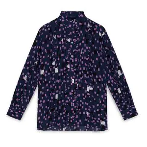 AMANDA THOMPSON COUTURE Frankie Abstract Silk Shirt - Purple