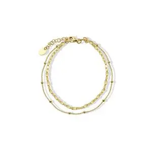 Argento Vivo Layered Anklet With Gold-plated Accents - Silver