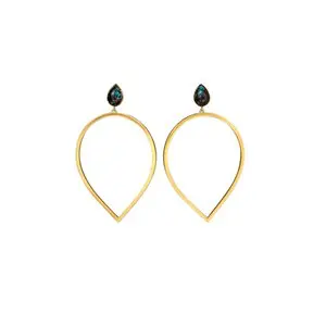 CHRISTINA GREENE Daybreak Statet Earrings Turquoise - Gold
