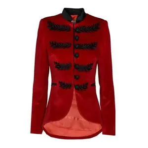 THE EXTREME COLLECTION Embroide Blazer With Mandarin Collar Renata - Red