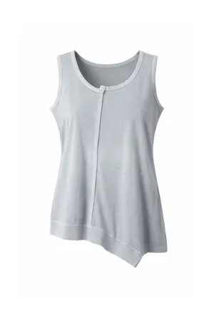 CONQUISTA Asymmetric Hem Sleeveless Jersey Top