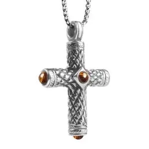 CORSO JEWELRY Cruzada Silver Tiger's Eye - Brown
