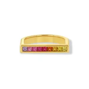 JEWELBIRD Sunset Sapphire U-shaped Ring - Blue