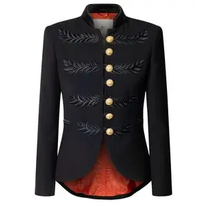 THE EXTREME COLLECTION Military Tailored Blazer With Satin Details Renata - Black