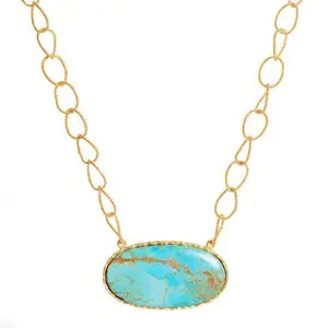 CHRISTINA GREENE Simple Necklace In Turquoise - Blue