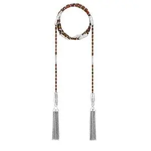 CORSO JEWELRY Mar De Suo Silver Chedron Agate - Purple