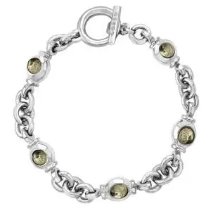 CORSO JEWELRY Ponza Silver Bracelet Pyrite - Green