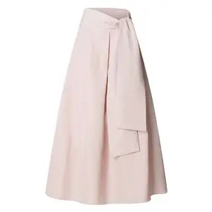 THE EXTREME COLLECTION Taffeta Midi Skirt With Waist Tie - Pink