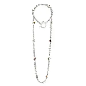 CORSO JEWELRY Ponza Lungo Silver Garnet - Gray