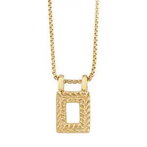 CORSO JEWELRY 22k Plated Laurel Pendant Necklace - Gold