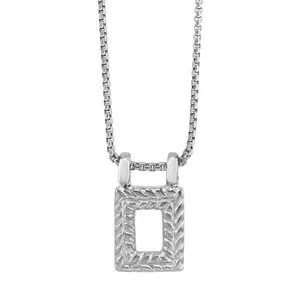 CORSO JEWELRY 22k Plated Laurel Pendant Necklace - Silver