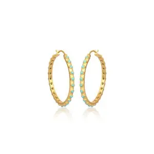 CHRISTINA GREENE Turquoise Hoop Earrings - Blue