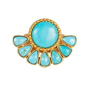CHRISTINA GREENE Free Bird Ring In Turquoise - Blue