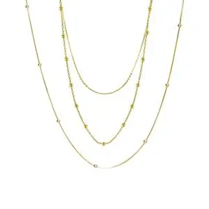 SPERO LONDON Sterling Silver Beaded Satellite Chain Necklace Set - Gold