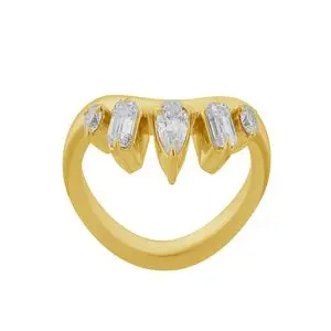 ARTISAN Gold / White 14k Yellow Gold Mixed Diamond Cluster Ring