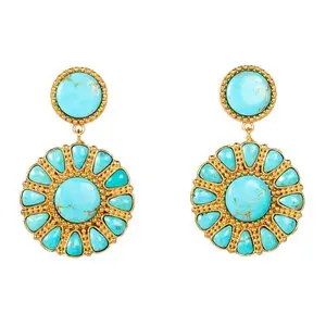 CHRISTINA GREENE Southwestern Statet Earring In Turquoise - Blue