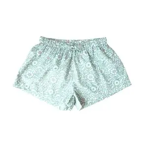 LIME TREE DESIGN Flora Pastel Print Cotton Sleep Shorts - Green