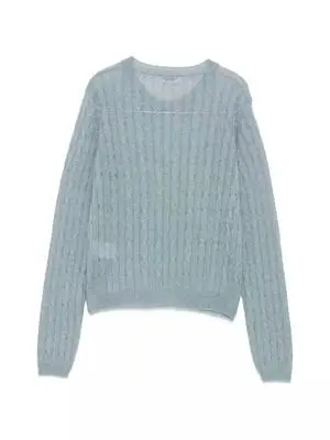 ROBERTO COLLINA Cable Knit Metallic Thread Sweater