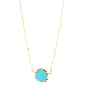 CHRISTINA GREENE Delicate Necklace In Turquoise - Blue
