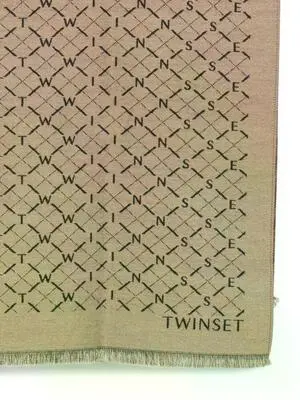 TWINSET Logo-print Frayed Scarf