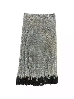 Ermanno Scervino Pleated Lace-trim Midi Skirt