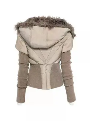YEHUAFAN Shearling-trim Panelled Jacket