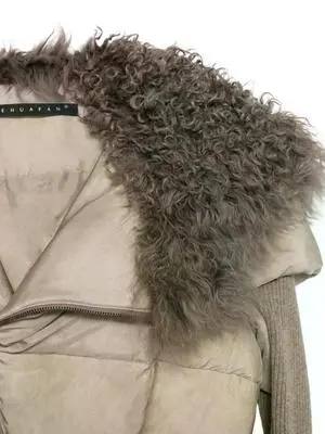 YEHUAFAN Shearling Trim Panelled Jacket