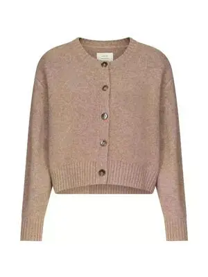 Loulou De Saison Remus Ribbed-knit Cropped Cardigan - Neutrals