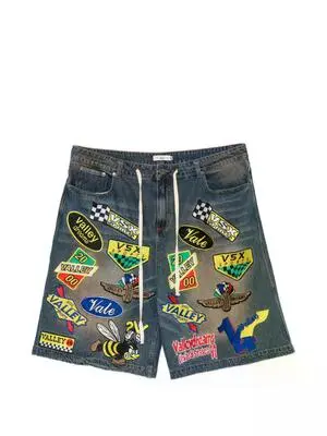 VALE FOREVER Patch-detail Drawstring Shorts - Blue
