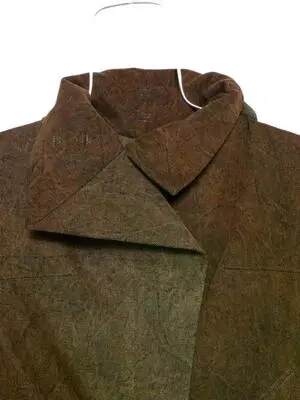 YEHUAFAN Cropped Buckled Denim Jacket
