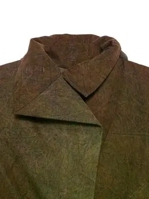 YEHUAFAN Cropped Buckled Denim Jacket