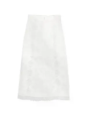 Waimari Lace-trimmed Midi Skirt - White