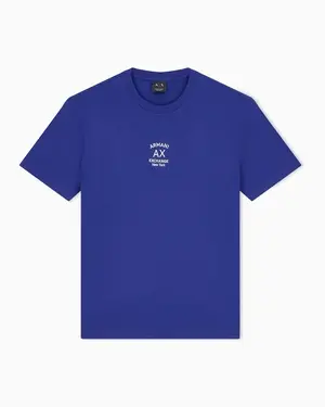 Armani Exchange Regular T-shirt In Cotton Jersey - Blue