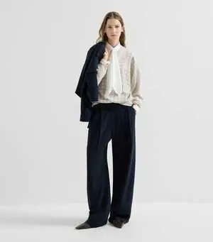 Brunello Cucinelli Cashmere Sequin-houndstooth Sweater