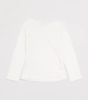 Monnalisa Draped Rose Long-sleeve T-shirt