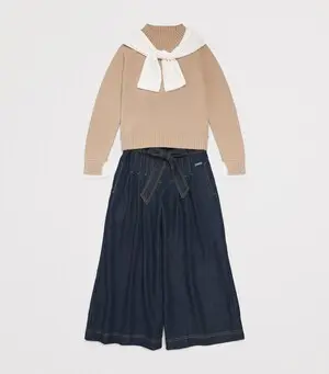 Monnalisa Draped Rose Long-sleeve T-shirt