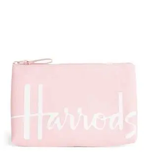 Harrods Small Cotton Logo Pouch - Pink