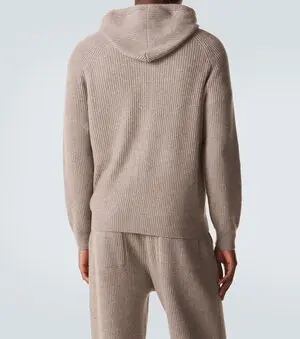 Brunello Cucinelli Ribbed-knit Cashmere Zip-up Cardigan - Beige