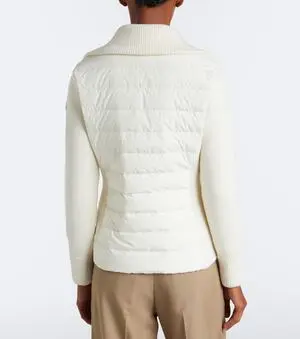 Moncler Down-paneled Virgin Wool Cardigan
