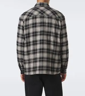 Moncler Checked Cotton Flannel Zip-up Shirt
